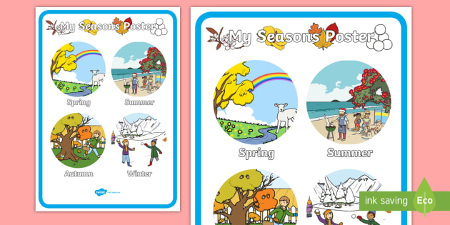 FREE! - Seasons Poster for Teachers (teacher made) - Twinkl