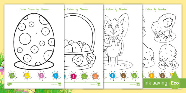 Easter-Themed Colour by Number (teacher made)