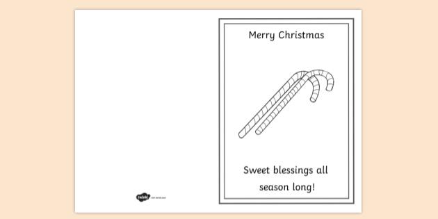 FREE! - Candy Cane Christmas Card Colouring Activity