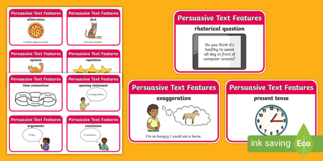 Persuasive Text Features Flashcards (Teacher-Made)