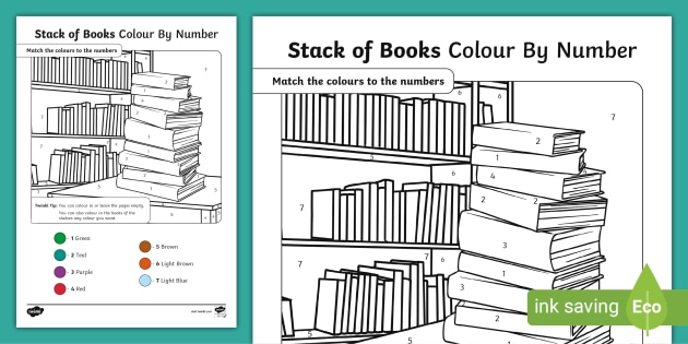 FREE! - Stack of Books Colour by Number (teacher made)