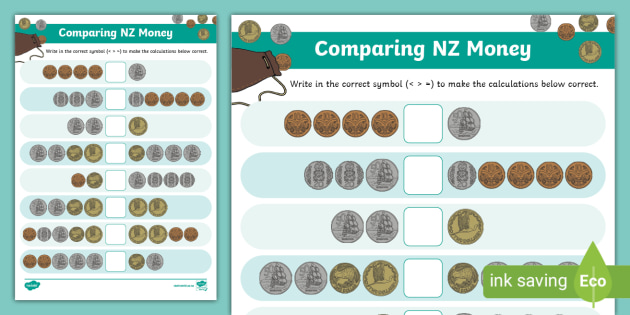 Comparing Coins Worksheets Comparing Money