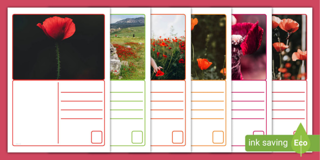 FREE! - Poppy Themed Postcards (teacher made)