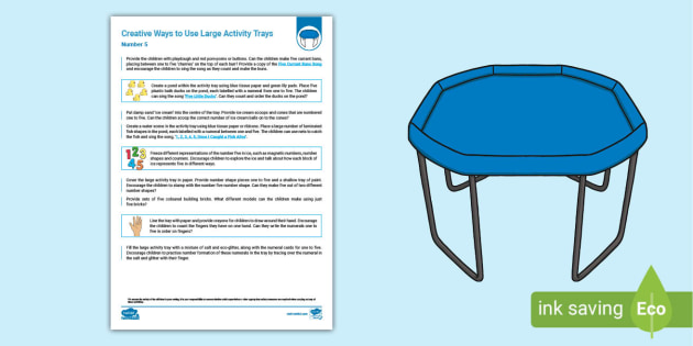 👉 EYFS Creative Ways to Use Large Activity Trays: Number 5