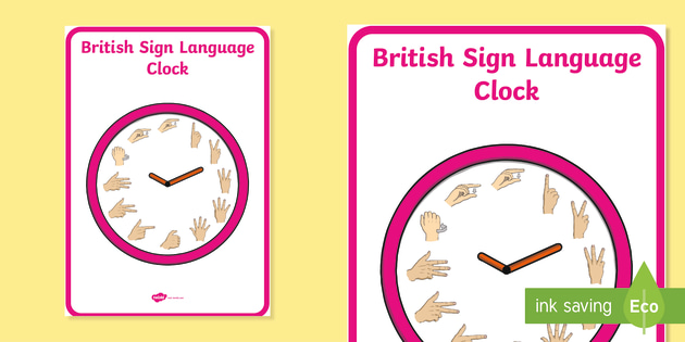 Southern British Sign Language Clock Poster (Teacher-Made)