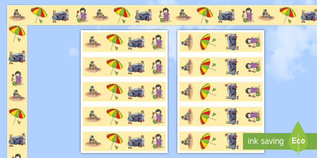 Summer Holiday Bucket List Display Borders