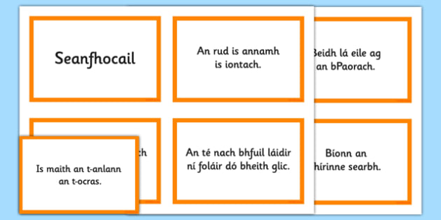 Irish Proverbs/Sayings as Gaeilge | Display Cards