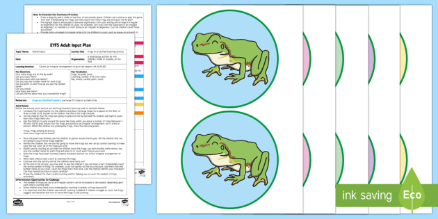EYFS Frogs on a Lily Pad Counting Activity Adult Input Plan and
