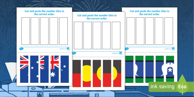 Australia Day Photo Number Sequencing Puzzles (teacher made)