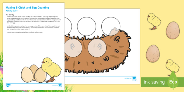 Making 5 Chick and Egg Counting Activity (teacher made)