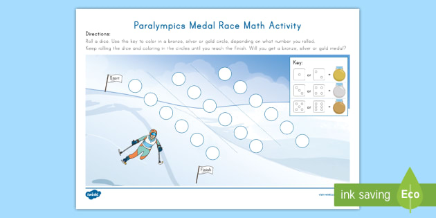 Winter Paralympics Medal Race Math Activity (teacher made)
