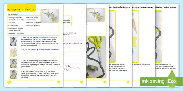 Spring Sun Catcher Activity - Arts and crafts - Twinkl - KS1