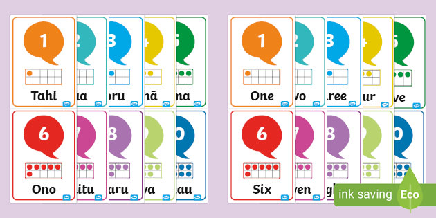 Ngā Tau 1-20 Posters Te Reo Māori / English