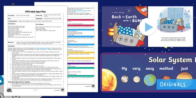 EYFS Colours of the Sun Colour Mixing Activity Adult Input Plan and ...