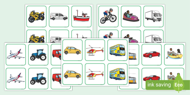 Making Pairs of Vehicles Matching Game (teacher made)