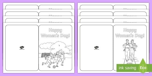 Women's Day Card Templates Colouring