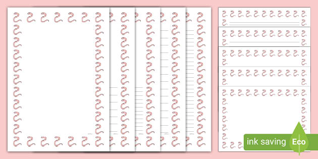 FREE! - Worm Full Page Borders (Landscape) (teacher made)