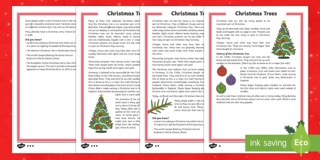 KS2 Christmas Trees Differentiated Fact File (teacher made)