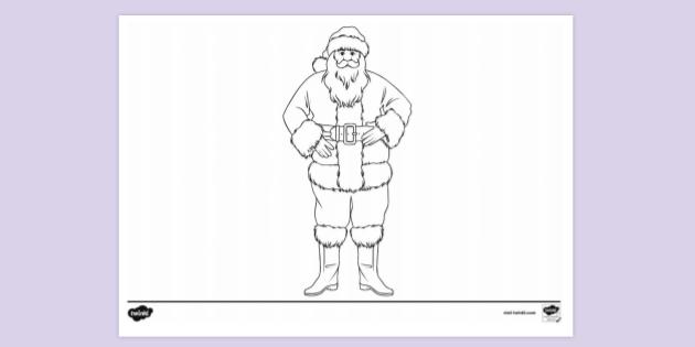 Cartoon Santa Colouring Page | Colouring Sheets