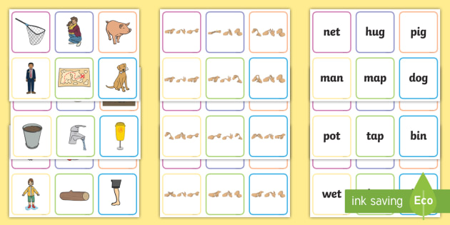 Fingerspelling CVC Mixed Words Matching Activity