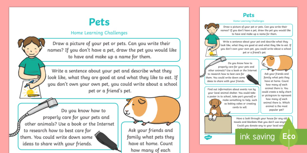 EYFS Pets Home Learning Challenges Reception FS2