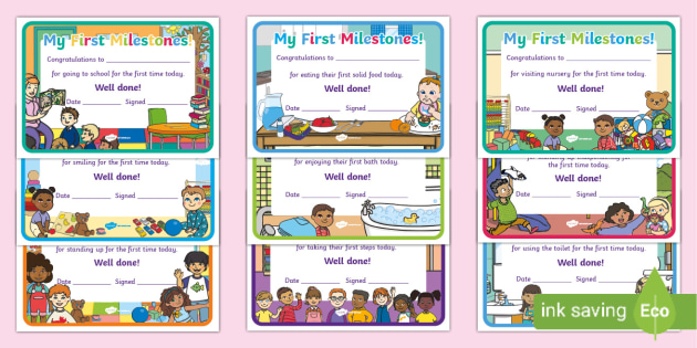 EYFS First Milestones Certificate Pack (teacher made)