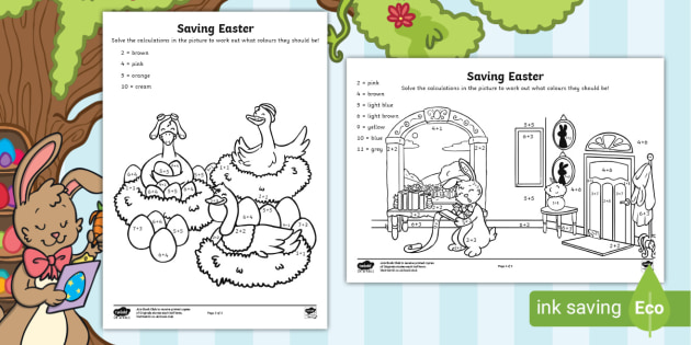 Saving Easter Addition Colour by Number (teacher made)