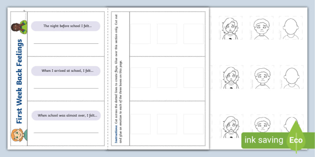 First Week Back Feelings Flapbook
