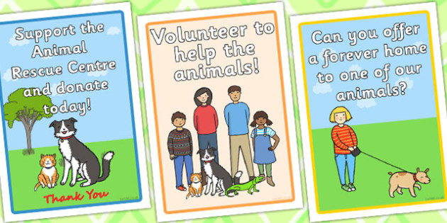 Animal Rescue Centre Role Play Display Posters - animal, roleplay