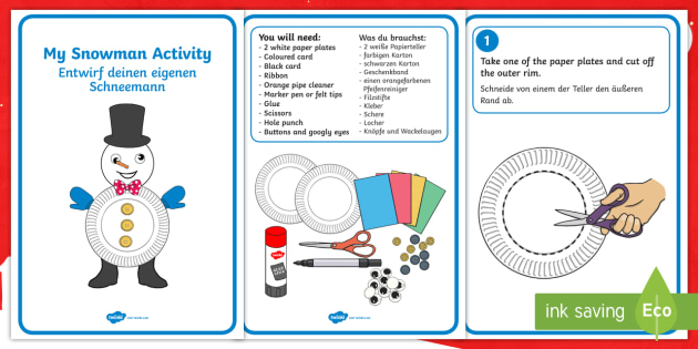 My Snowman Activity English/German (teacher made)