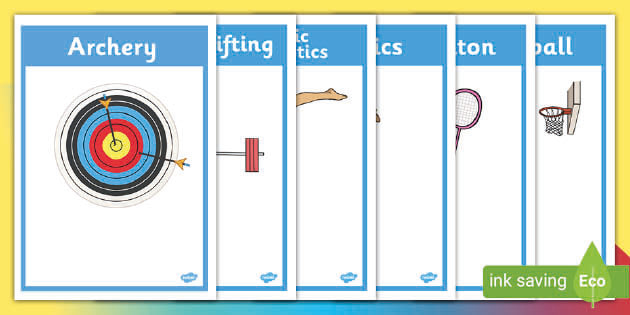 * NEW * The Olympics Events Equipment Display Posters