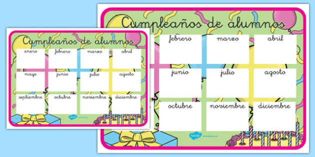 Pósters: cumpleaños de alumnos (teacher made)