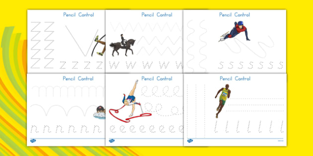 Olympics Pencil Control Worksheet / Activity Sheets