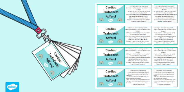 Cardiau Trafodaeth Adferol Maint Lanyard Defnyddiol