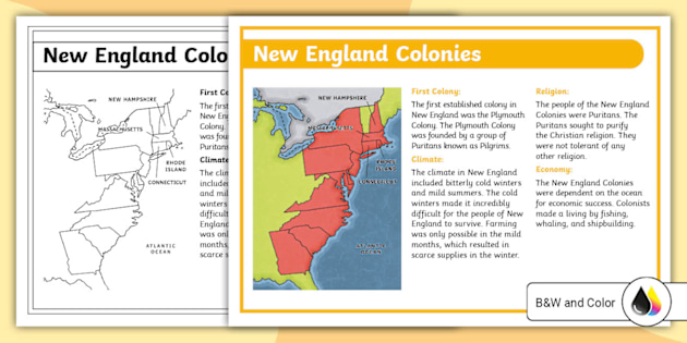 New England Colonies HEART OF ENGLAND — The NEW ENGLAND Colonies