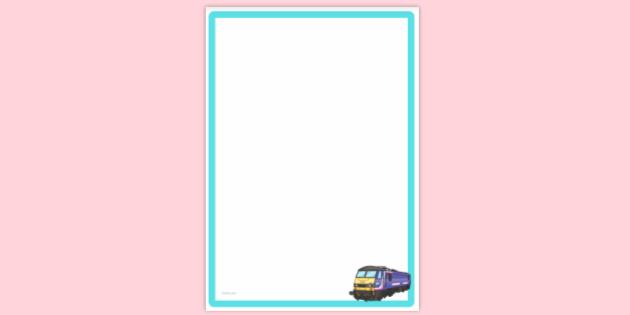 FREE! - Simple Locomotive Page Border | Page Borders | Twinkl