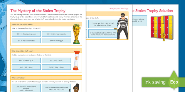 World Cup: The Mystery of the Stolen Trophy Worksheet