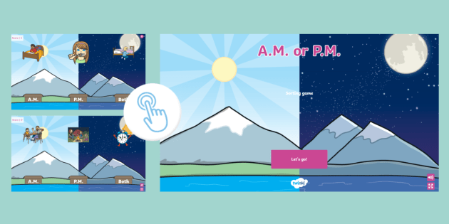 A.M. or P.M. Interactive Sorting Game (teacher made)