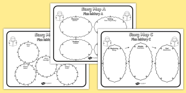 Story Map Worksheets Pack Polish Translation (teacher made)