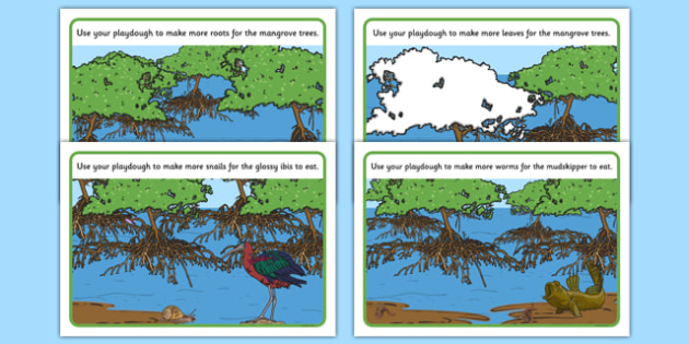 Australian Mangrove Habitat Playdough Mats (teacher made)