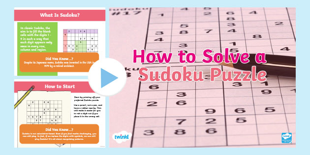How to Solve a Sudoku - How to PowerPoint for Sudoku Puzzles