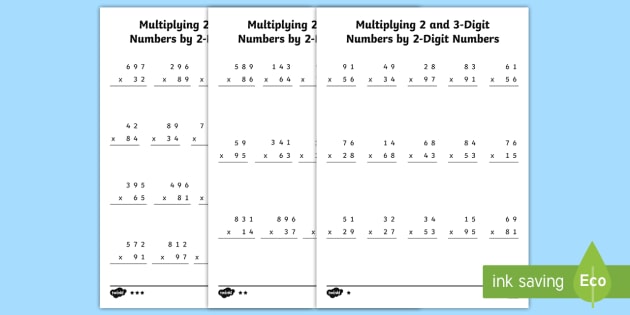 Multiplying 2 And 3 Digit Numbers By 2 Digit Numbers