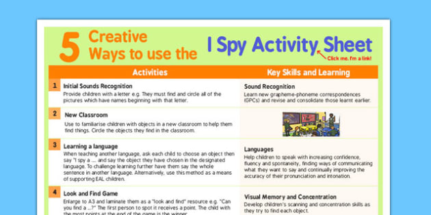 5 Creative Ways to Use I Spy Worksheet / Worksheet
