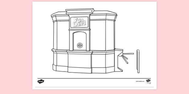FREE! - Entrance Turnstile Colouring | Colouring Sheets