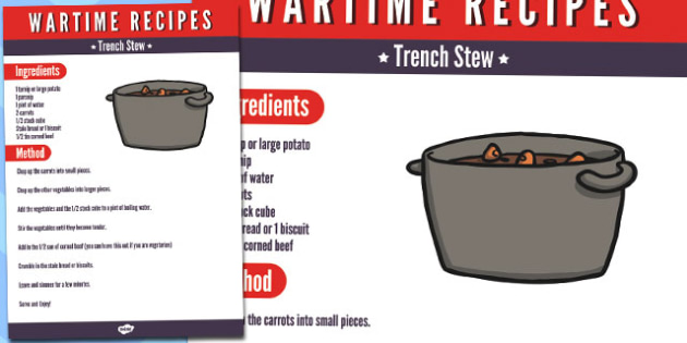 WW1 Recipes - Trench Stew - KS2 Primary Resouces