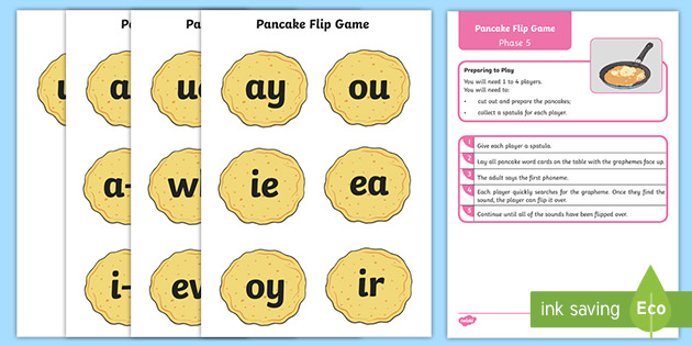 Phase 5 Phonics Pancake Flip Game (teacher made)