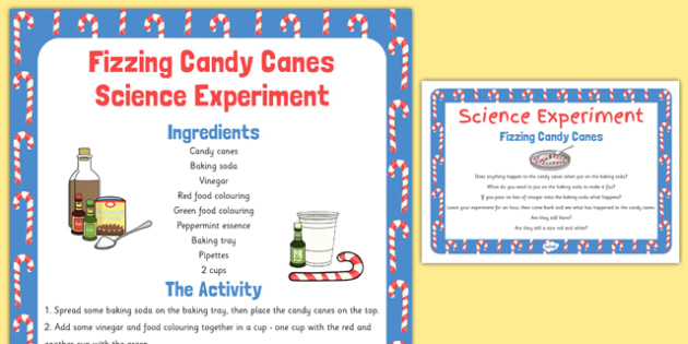 Fizzing Candy Canes Science Experiment (teacher made)