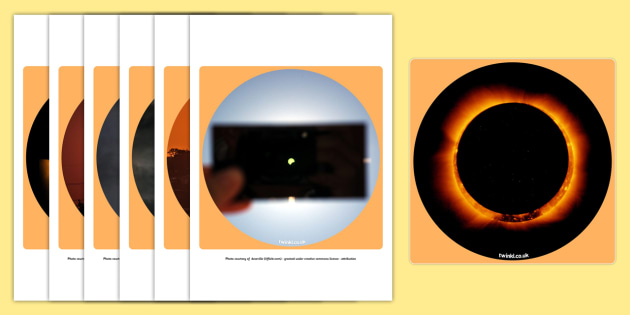 Solar Eclipse Display Photo Cut Outs (teacher made)