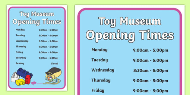 Toy Museum Opening Times Poster