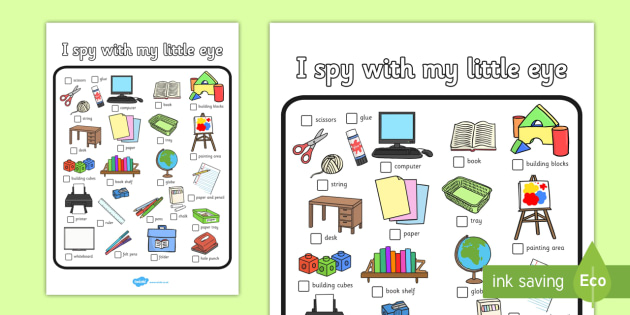 Classroom Themed I Spy With My Little Eye Activity - activity